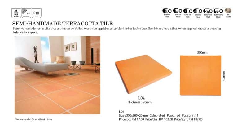 Semi-Handmade Tile - GNG Tiles Malaysia