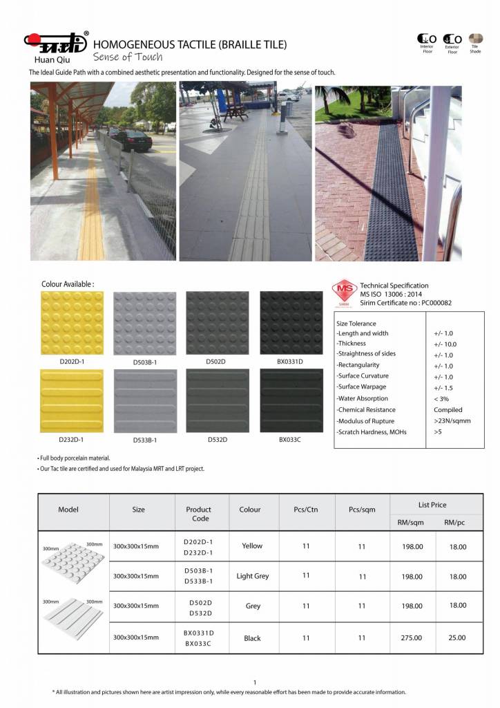 Homogenous Braille Tile