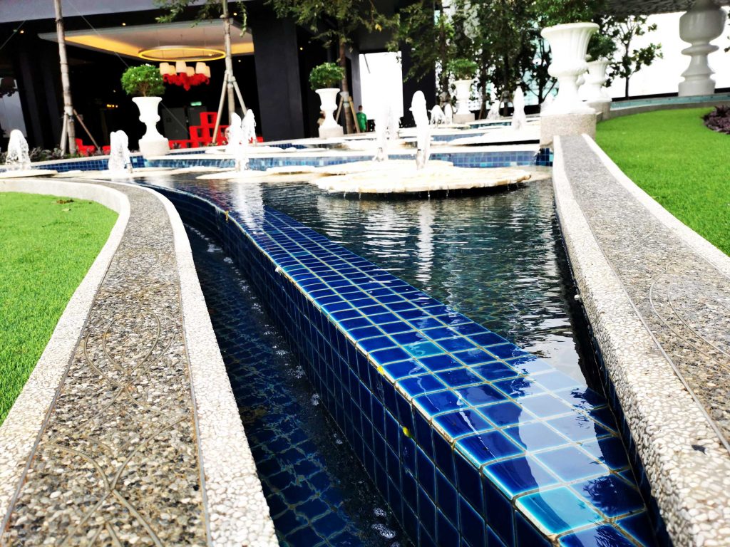 Beautiful Transition With Our Spanish Pool Tile - GNG Tiles Malaysia