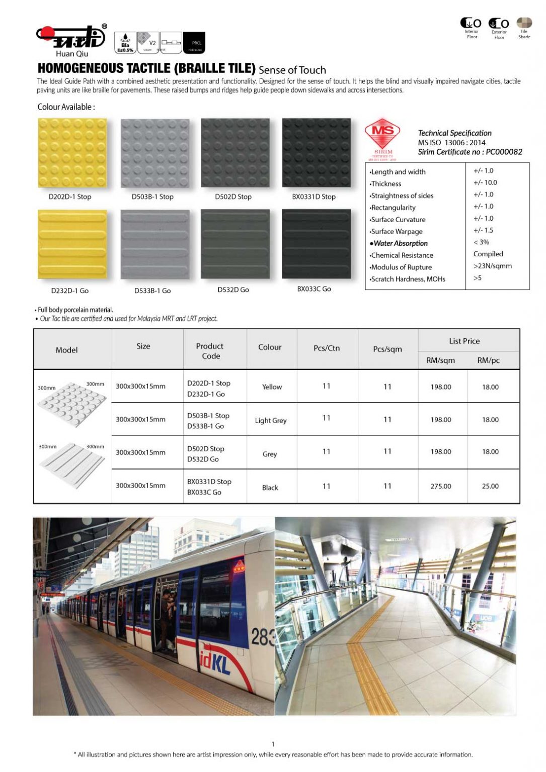 Homogenous Braille Tile - GNG Tiles Malaysia