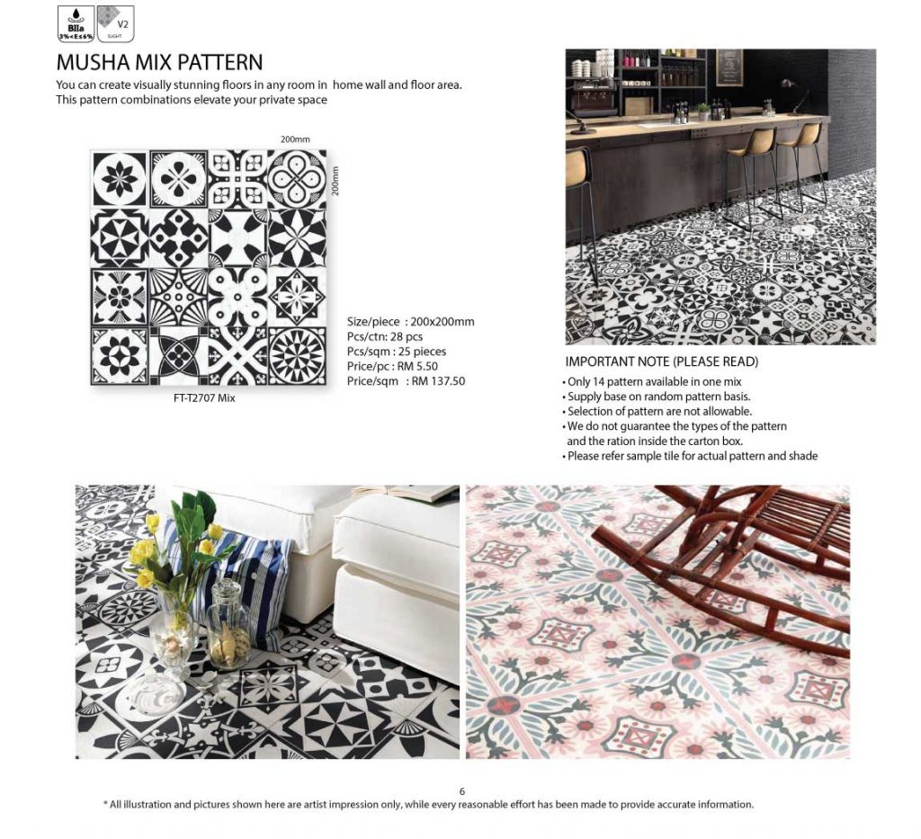 Musha Mix Pattern - GNG Tiles Malaysia