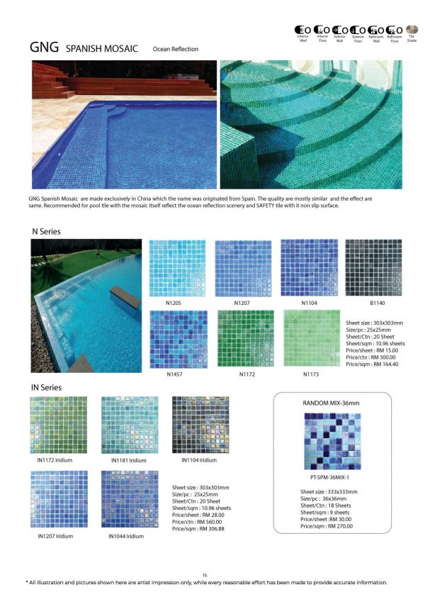 GNG Spanish Mosaic - GNG Tiles Malaysia