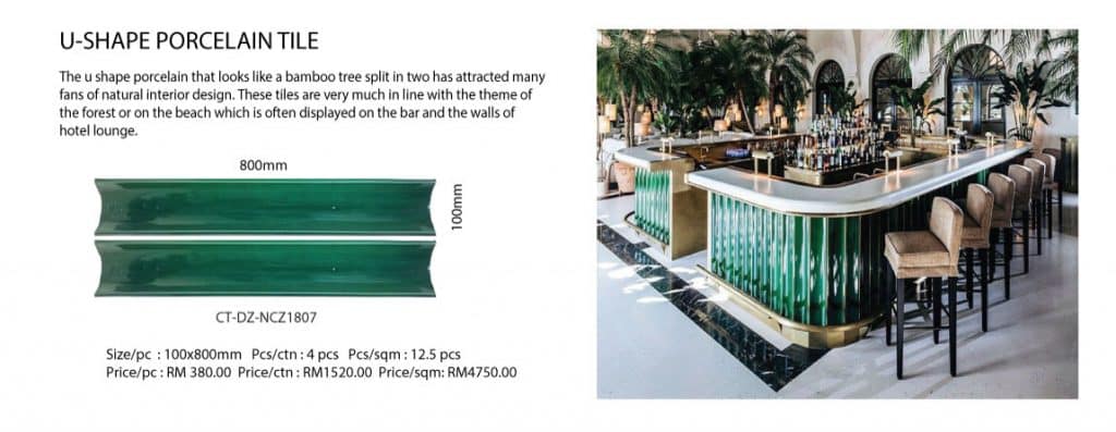 U-Shape Porcelain Tile - GNG Tiles Malaysia