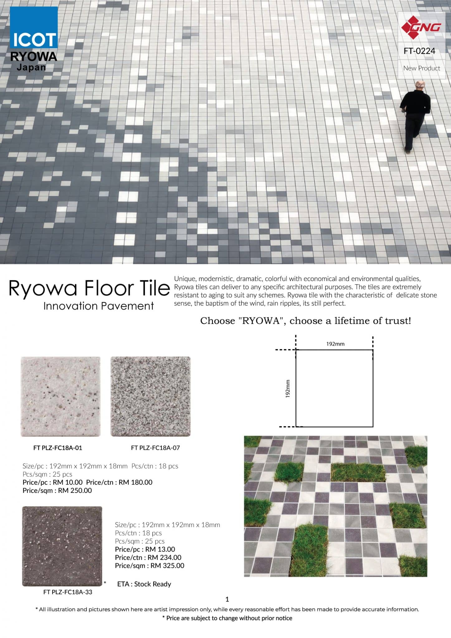 Ryowa Floor Tile - GNG Tiles Malaysia