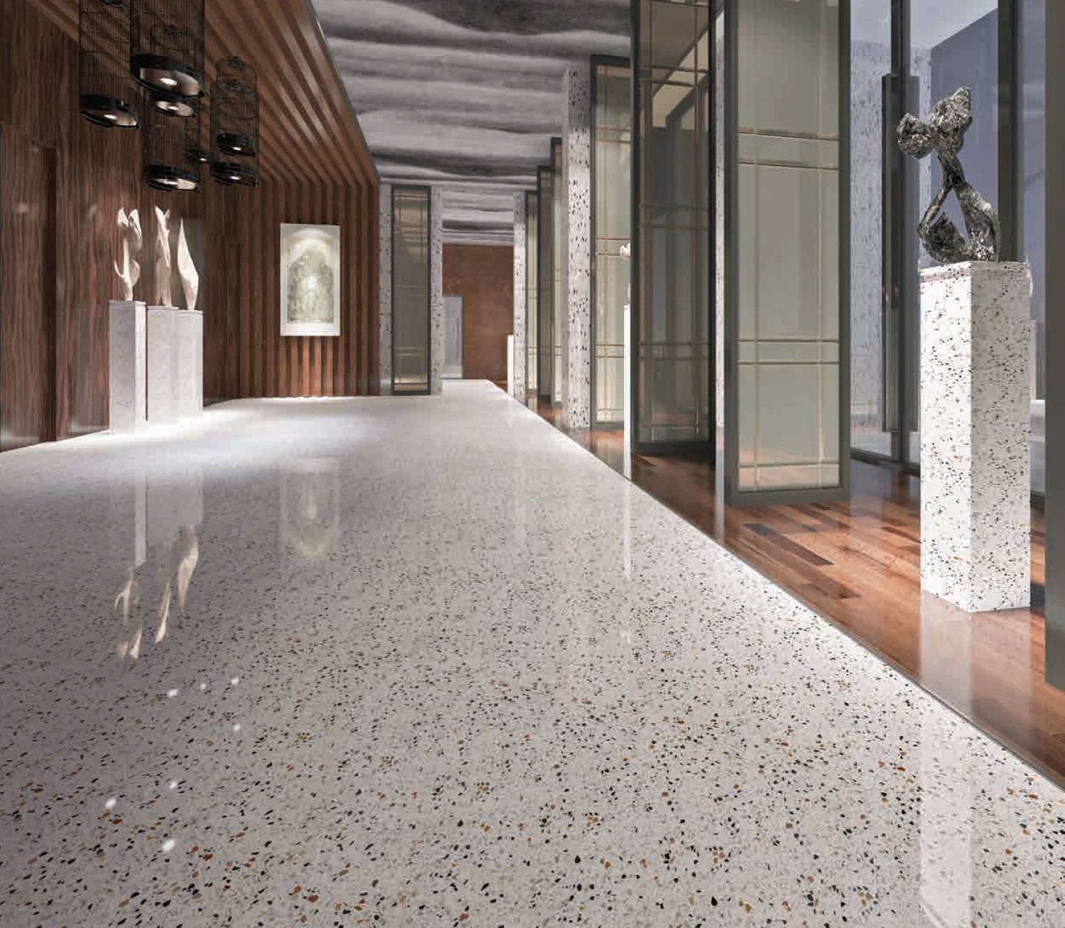 Terrazzo Floor Tile Installation