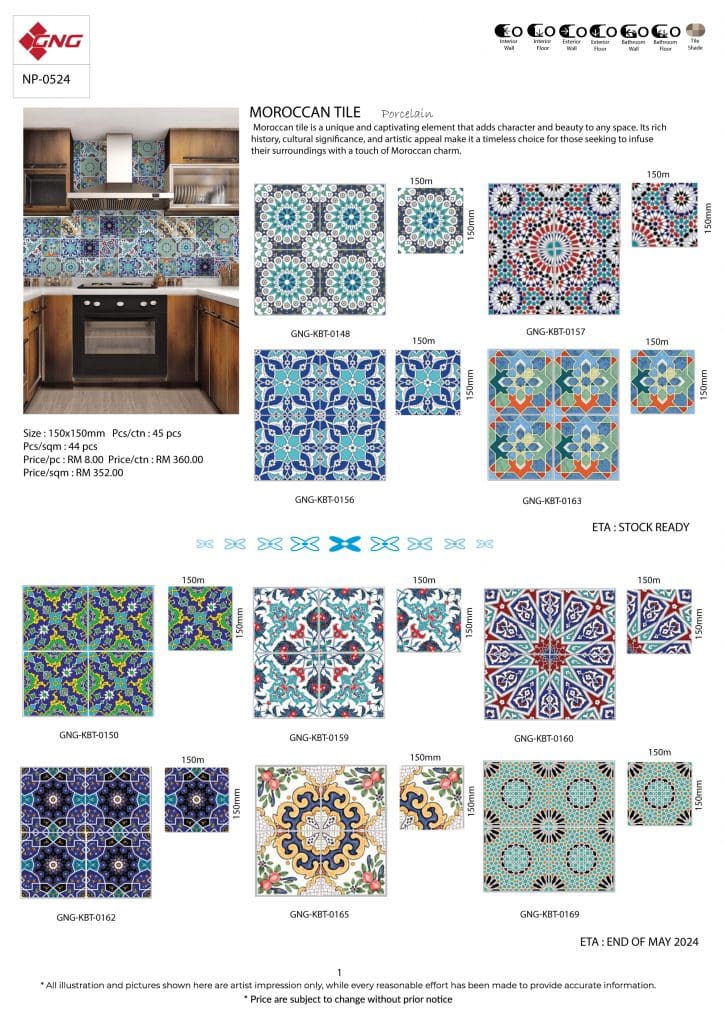 Moroccan Tile - GNG Tiles Malaysia